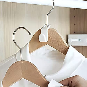 HUAFEI 80 Pcs Clothes Hanger Connector Hooks, Plastic Hanger Hooks for Closet Space Savers Hangers and Family or Clothing Shop ，Cascading Hooks for Hangers (White, 80), 2.16 x 0.79 x 1.2 inches