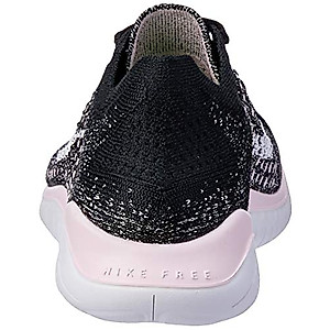 Nike Women's Free RN Flyknit 2018, Black/Pink Foam/White, 7.5