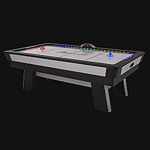 Atomic Top Shelf 7.5’ Air Hockey Table with 120V Motor for Maximum Air Flow, High-Speed PVC Playing Surface for Arcade-Style Play and Multicolor LED Lumen-X Technology to Illuminate Play