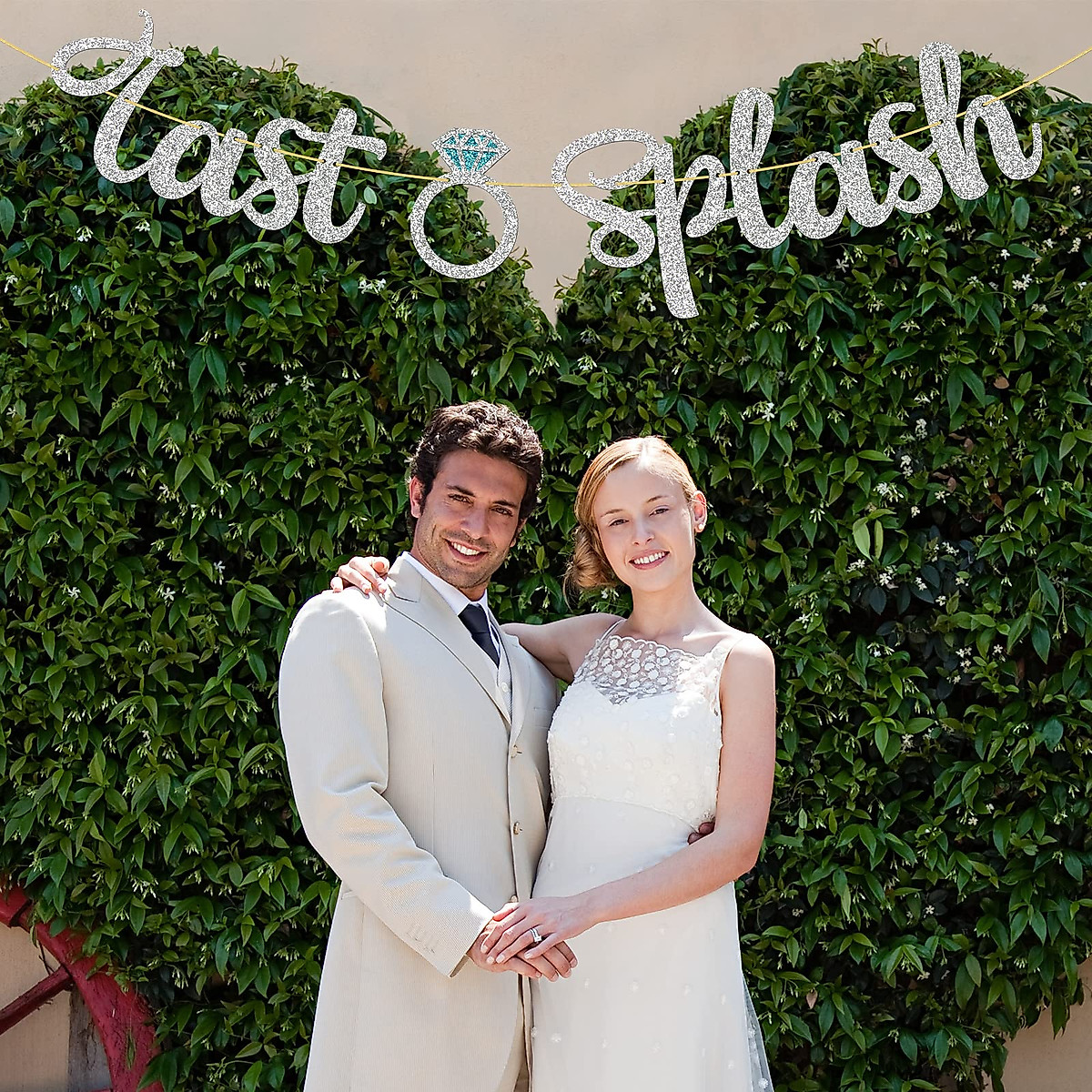 Last Splash Banner, Bride Shower Party Supplies, Engagement, Wedding Bachelorette Party Decorations - Silver Glitter