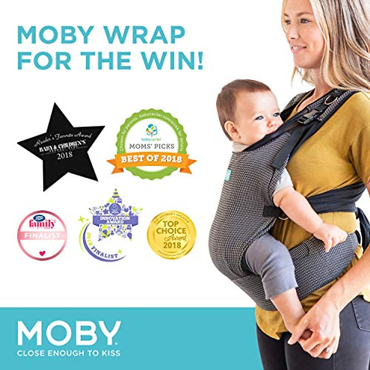 Moby Cloud Ultra-Light Hybrid Carrier | Baby Carrier for Mothers, Fathers and Caregivers | Baby Carrier Newborn to Toddler | Baby Holder Can Carry Infants up to 33 lbs | Lightweight | High Rise
