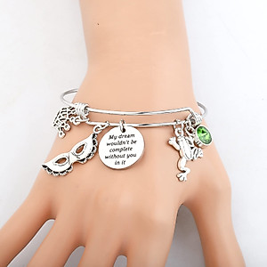 BAUNA Fairytale Frog Inspired Bracelet Princess Tiana Quote Jewelry for Fans My Dream Wouldn’t Be Complete Without You In It (Frog Inspired Bracelet)