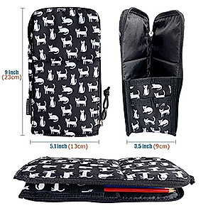 SEESOCUE Standing Pencil Case Large Capacity Pen Bag for Office Adult Big Storage Markers Holder for College Students Pencil Pouch for Girls & Boys School Stationery Organizer (Black Cats)