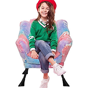 ALIMORDEN Kids Lazy Chair, Glow in The Dark Lovely Unicorn Patterns Toddler Chair, Steel Frame Leisure Sofa with Armrests, Super Soft and Comfy