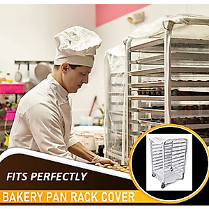 Laundry bags online High quality Long-lasting use Durable Clear Vinyl COVER, Bakery Food Pan Sheet Rack Transparent COVER with 3 Zippers. Made in USA. (23" W x 28" L x 33" H)