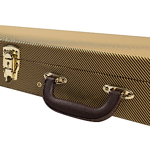 Gearlux Rectangular Electric Guitar Hard Shell Wood Case for Standard-Size Guitars Including Fender Strat/Tele - Tweed