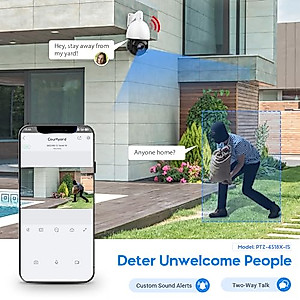 PANOEAGLE 4K PTZ Security Camera,Auto Tracking PoE IP Camera Outoodr,18x Optical Zoom,Smart Human Vehicle Detection,Two-Way Talk,165ft IR Night Vision,4818X-IS