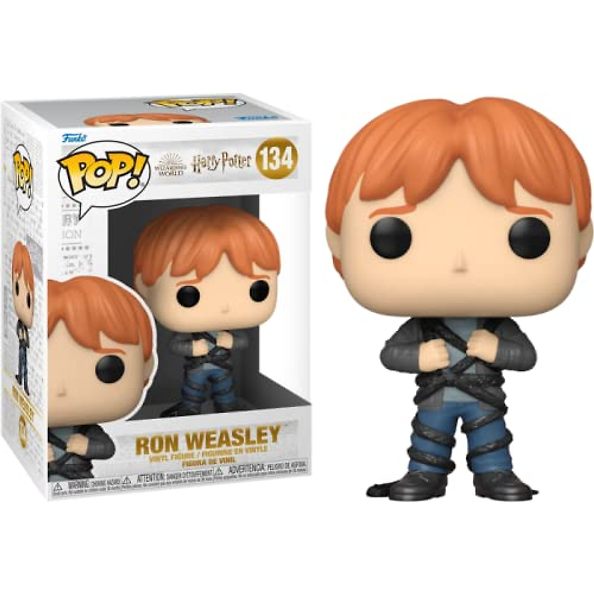 HARRY POTTER 20th Anniversary - Ron Weasley in Devil's Snare Funko Pop! Vinyl Figure (Bundled with Compatible Pop Box Protector Case), Multicolor, 3.75 inches