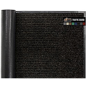 Gorilla Grip Waterproof Heavy Duty Traffic Guard Doormat, Stain and Fade Resistant Indoor Outdoor, Durable Rubber, Low Profile Door Mat, Shoe Scraper, Welcome Rug Mats for Entry, 72x48, Black