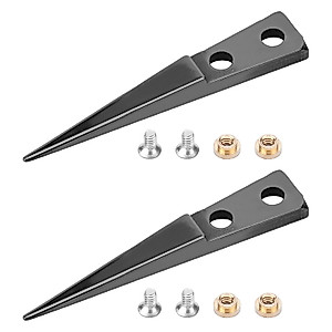 Utoolmart Straight Pointed Ceramic Tips Replaceable Heat Resistance Non-Conductive Heads for Ceramic Tweezers Black 2 Pairs