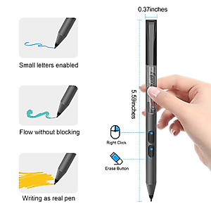 Stylus Pen for Microsoft Surface Pro 9/8/7, Compatible with Surface Pro X/9/8/7/6/5/4/3, Surface Go 3/2, Surface Laptop 5/4/3/2, Surface Book 3/2, Palm Rejection 1024 Pressure (Black)