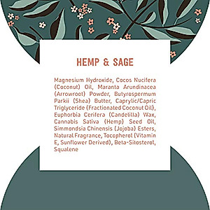 Schmidt's Aluminum Free Natural Deodorant for Women and Men, Hemp Seed Oil and Sage for Sensitive Skin with 24 Hour Odor Protection, Certified Cruelty Free, Vegan Deodorant, 3.25 oz,vetiver,sage,WHITE