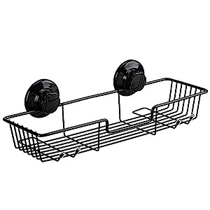 SANNO Suction Cup Soap Dish Holder Suction Shower Caddy Deep Bathroom Basket
