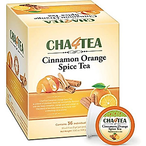 Cha4Tea 36-Count Cinnamon Orange Spice Herbal Black Tea Pods for Keurig K-Cup Brewers
