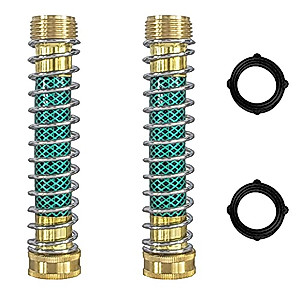 Hourleey Garden Hose Protector, Hose Extension Adapter with Coil Spring, 2 Pack