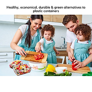 Brieftons Glass Meal Prep Containers: 5 Pack, 30 Oz with Airtight, Leakproof Snap Locking Lids, Perfect for Food Storage, Lunch & Portion Control, BPA-Free, Microwave, Oven, Freezer & Dishwasher Safe