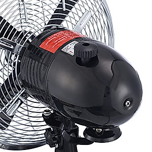 Better Homes & Gardens Retro Table Fan, 3-Speed Metal Tilted-Head Oscillation, 8-Inches (Black)