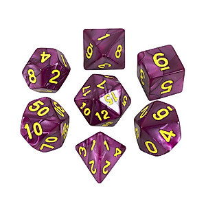 Maroon Pearl RPG Dice - Full Polyhedral Set - 'Plum'