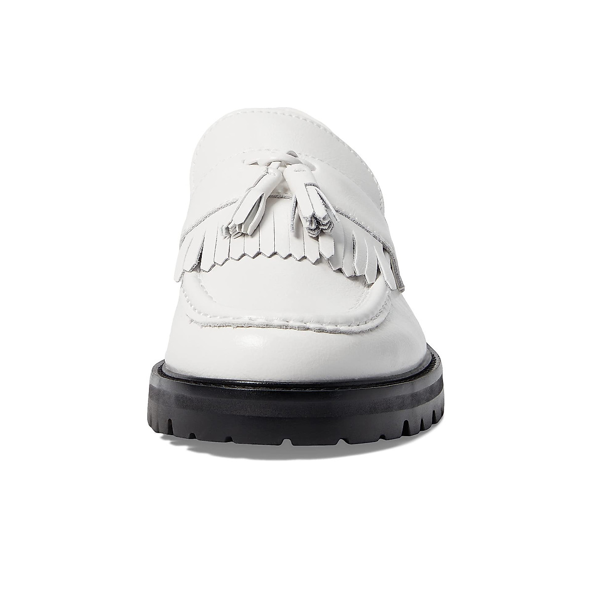 Steve Madden Women's Minka Loafer, White Leather, 7.5