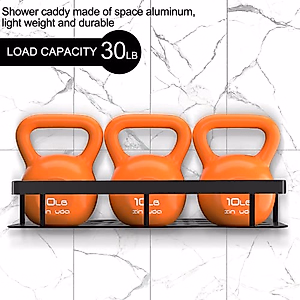 BZVlemon 3Pack Adhesive Shower Caddy with Soap Holder and 4 Hooks, Bathroom Shower Organizer, Space Aluminum Shower Shelves Rustproof Waterproof and Easy Mount