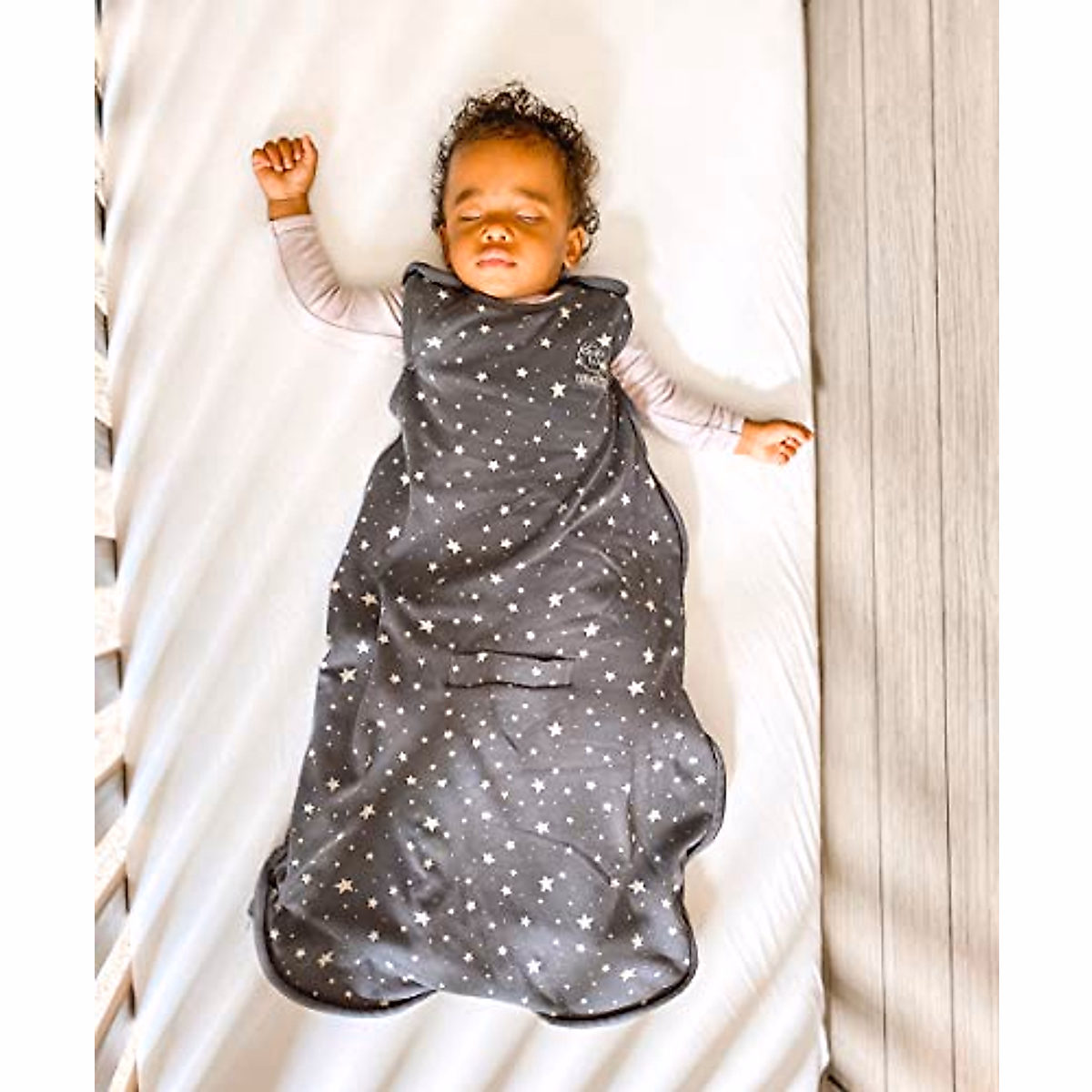 Woolino Toddler Sleeping Sack, 4 Season, Merino Wool, Baby Sleep Bag, 2-4 Years, Star Gray