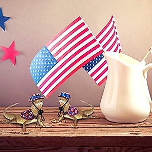 4 Pcs 4th of July Bearded Dragon Hats Lizard Bandanas Lizard Bowler Hat and Scarf, Independence Day Guinea Pig Clothes Independence Day Bearded Dragon Clothes Accessories for Reptile Lizard Gecko