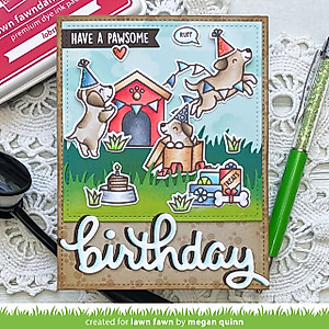 Lawn Fawn - Pawsome Birthday - Stamps and Dies - 2 Item Bundle