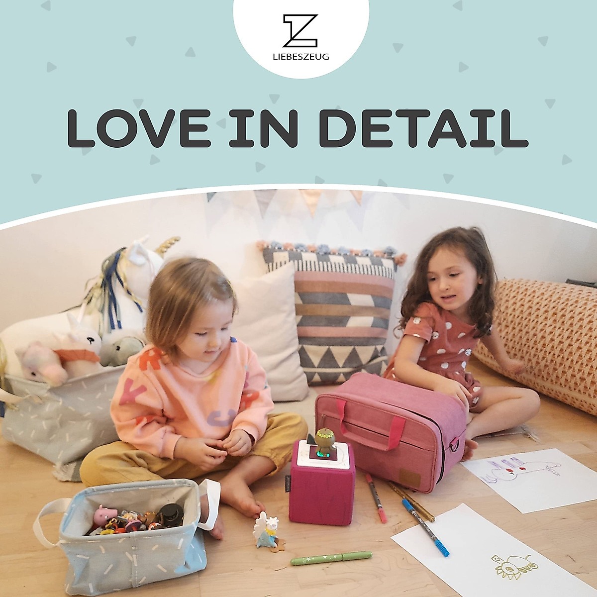 Liebeszeug – Carrying Case for Toniebox Starter Set | Compact Tonies Storage Travel Bag | Fits Tonie Box, Creative Tonie Figures & Characters, Charger, Headphones & More | Designed in Austria