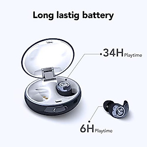 mifo S True Wireless Earbuds Active Noise Canceling, Wireless Earbuds Bluetooth 5.2, 6Mics ENC Noise Cancelling Headphones, IPX7 Waterproof, Deep Bass Wireless Sport Earbuds in Ear Headphone(Black)