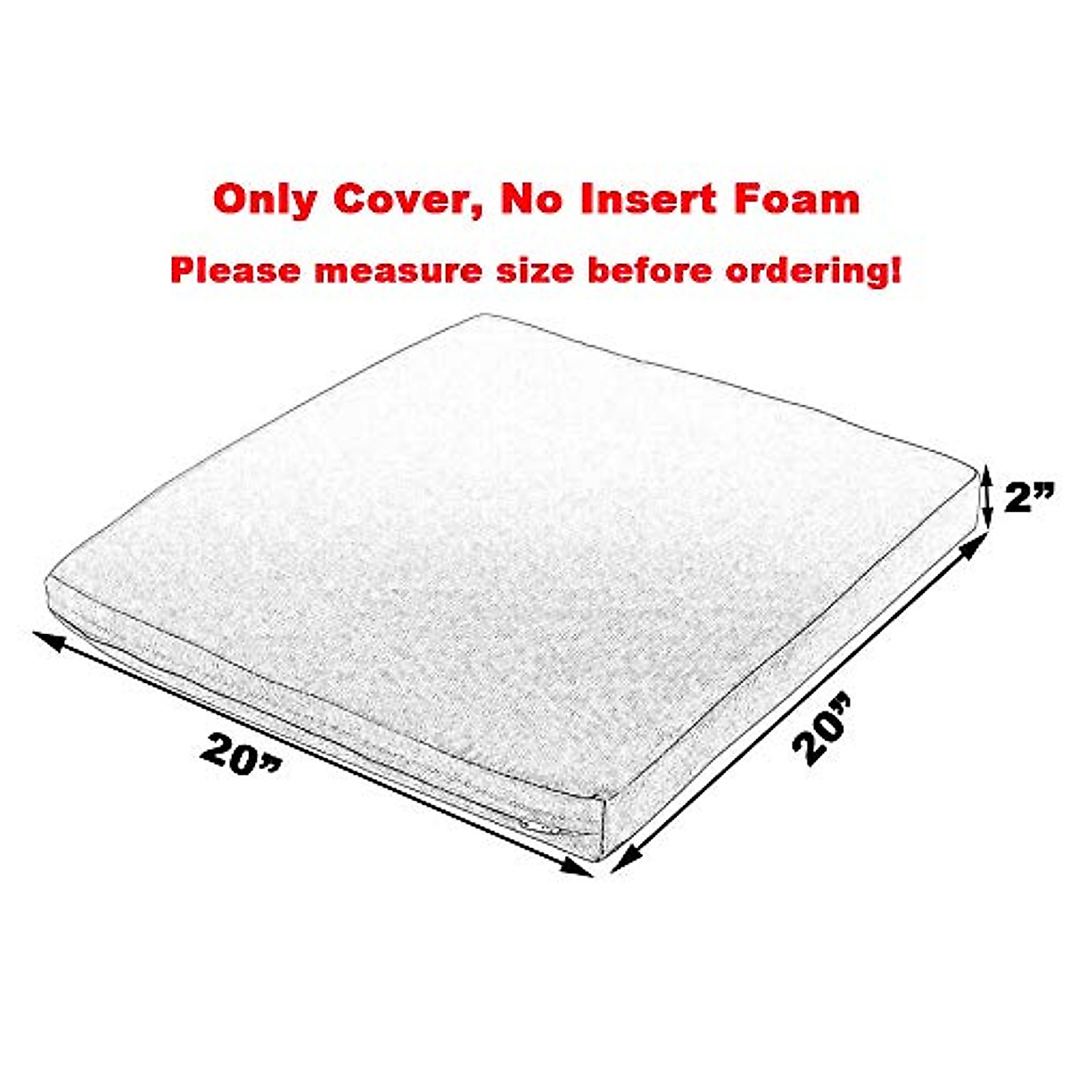 Sigmat Outdoor Seat Cushion Cover Water Repellent Square Chair Cushion Cover-Only Cover Teal 20"x20"x2"(2 Covers)