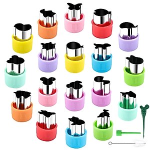 Mini Cookie Cutters Set, Small Fruit Vegetable Cutters Shapes, Animal Shape Food Cutters for Kids Lunch Bento Box Accessories