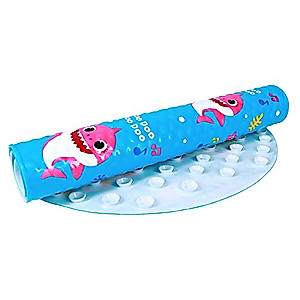 Ginsey Baby Shark Oval Bubble Bath Tub Mat 15"x27", Multi