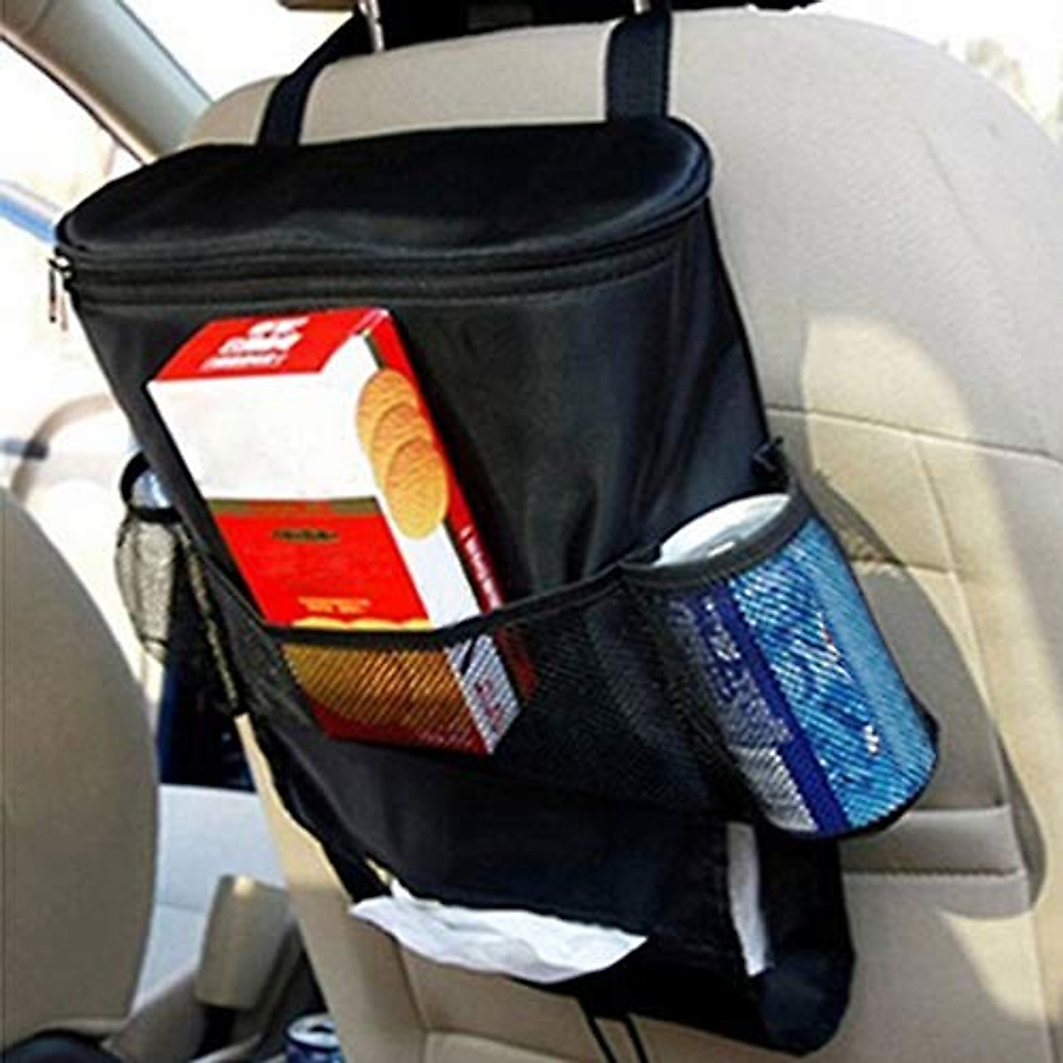 Baost Durable Car Back Seat Organizer Waterproof Seat Covers Car Seatback Multi-Pocket Travel Storage Pocket Cup Holder Toy Storage Bag Car Seat Attachable Storage Random