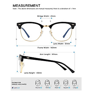 ANYLUV Blue Light Glasses Men Anti Eyestrain Lightweight Computer Gaming Blue Light Blocking Glasses for Women UV400 (3 Pack)