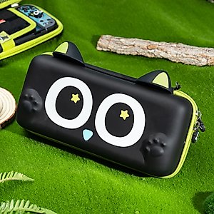 GeekShare Carry Case Compatible with Switch/Switch OLED Large Capacity PU Hardshell Travel Carrying Case fit Switch Console & Game Accessories - Luo Xiaohei