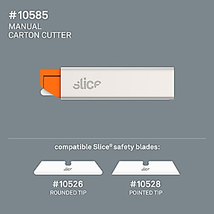 Slice Manual Carton Cutter | Safe Ceramic Box Cutter | Lasts 11x Longer than Metal | Single Edge Razor Blade | Mini Box Cutter | 2 Pack