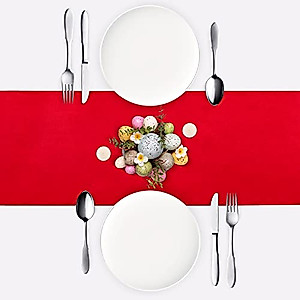 HGHDBT Satin Red Table Runner - 12x108inch 2 Pack Table Runners for Rectangle/Round Table Dining Party Wedding Brithday Christmas Decorations
