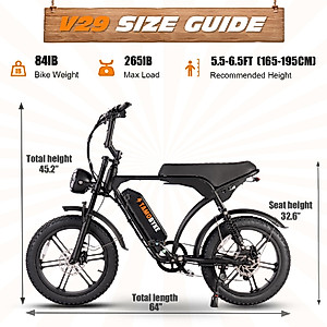 Tamobyke V29/V29Pro Electric Bike for Adults, 1000-2000W 30-34MPH 48V 15.6-31.2AH E-Bike, 20" x4.0 Fat Tire Electric Dirt Bike, Full Suspension Electric Motorcycle Moped Ebike for Commuting
