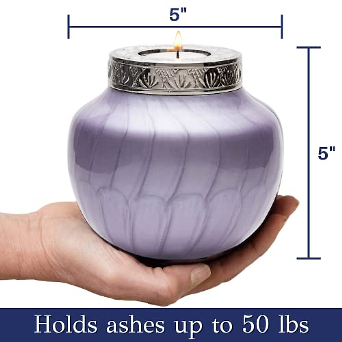 FOVERE – Small Urns for Human Ashes – Purple Ashes Keepsake Urn – 100% Handmade Decorative Urns for Males and Females. Pet Urn for Dogs Ashes and Cats.