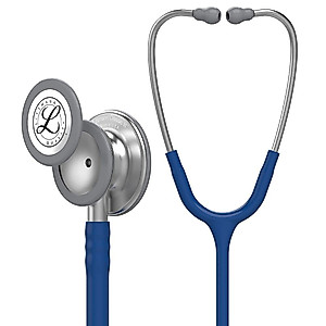 3M Littmann Classic III Monitoring Stethoscope, Navy Blue Tube, 27 Inch, 5622 & 40007 Stethoscope Identification Tag, Black