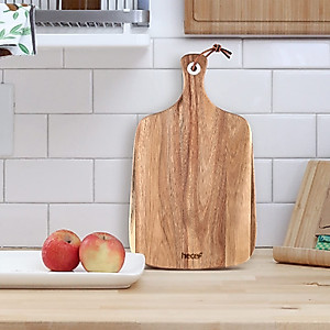 hecef Upgrade Bigger Cheese Board set of 4, a Bigger Acacia Wood Cheese Plate & 4 Pcs Cheese Knives, Charcuterie Platter Cheese Serving Tray for Cheese Cake Appetizers, Housewarming Gift Mothers Day