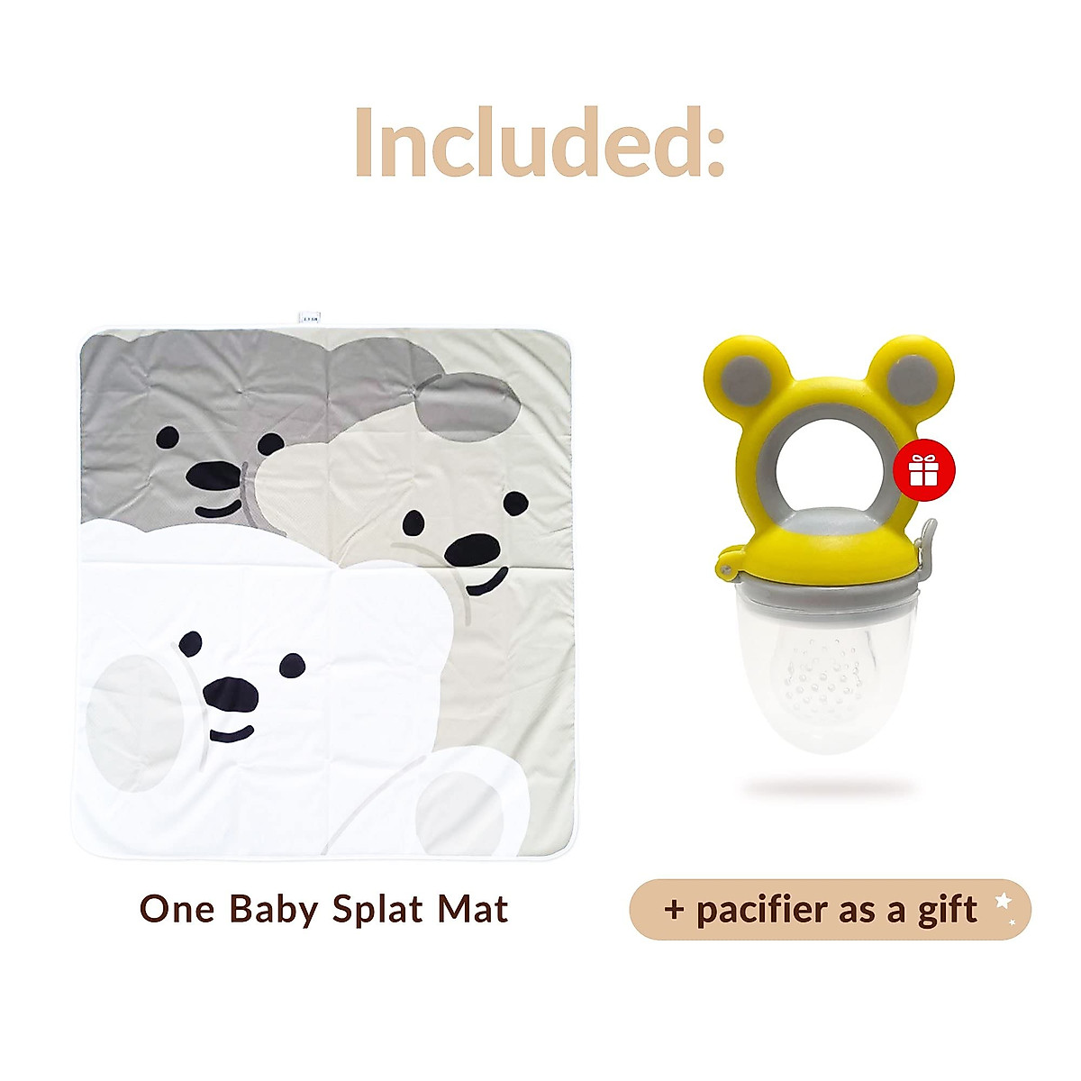 Splat Mat for Under High Chair - Splash Mat | Large 51" x 46" Size | Washable & Water Resistant | Avoid Messes | Multiple Uses | Easy to Wipe | Quick Drying - Comes w/ Carrying case for Floor & Table