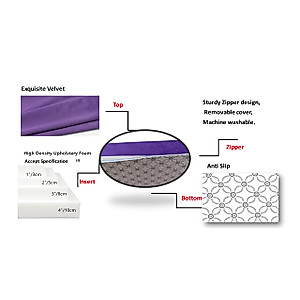 Ginsimar Velvet Pad, Zippered Cover Removable,Gel Memory Foam Mattress, Topper Warm Mattress Pad Cover for Pressure Relief,Breathable, Soft & Cozy (Purple ; Custom Size)