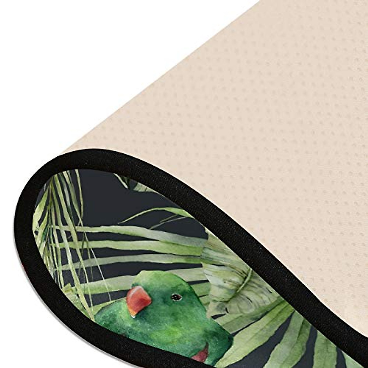 ALAZA Tropical Pattern with Parrots Hibiscus Leaves Runner Area Rug Non Slip Floor Mat for Hallway Entryway Living Room Bedroom Dorm Home Decor 72x24 inches