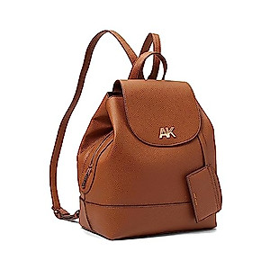 Anne Klein Flap Backpack with Card Case Saddle One Size