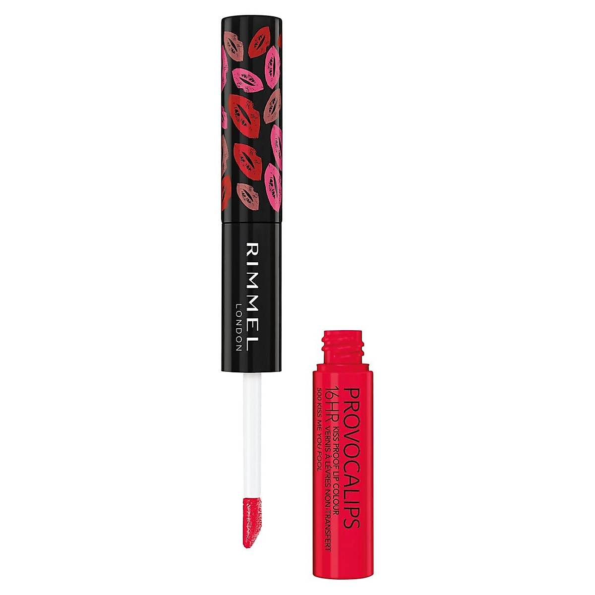 Rimmel London Provocalips 16hr Kiss-Proof Lip Color - Two-Step Liquid Lipstick to Lock in Color and Shine - 500 Kiss Me You Fool, .14 fl.oz.