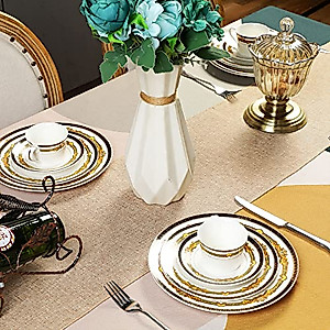 10 Pcs Burlap Table Runner 12 x 71 Inch Farmhouse Jute Burlap Placemats No Fray Long Burlap Tablerunner with Finished Edges Burlap Wedding Decorations for Banquet Birthday Party (Khaki)