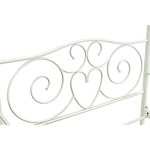 DHP Metal Canopy Kids Platform Bed with Four Poster Design, Scrollwork Headboard and Footboard, Underbed Storage Space, No Box Sring Needed, Twin, White
