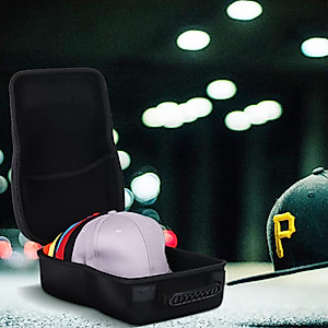 khanka Hard Storage Carrying Case Compatible with Baseball Caps This Organizer Holder Protects up to 8 Hats (Black)