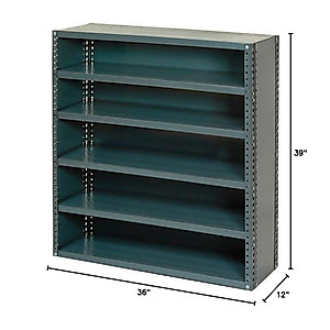 Global Industrial Closed Steel Shelf With 6 Shelves, 36"Wx12"Dx39"H
